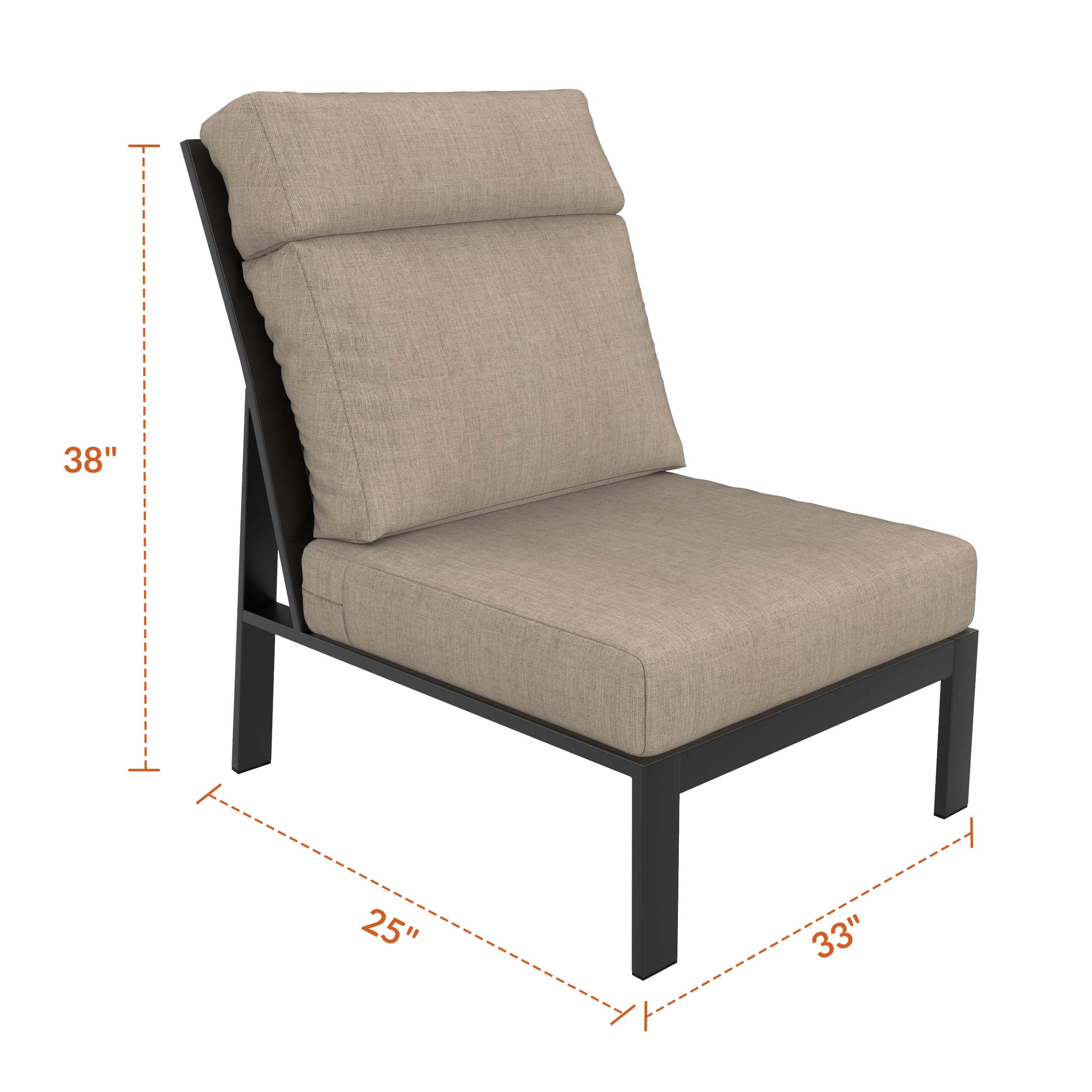 Windsor Patio Sectional Middle Chair | Modular Outdoor Seating | PatioHQ
