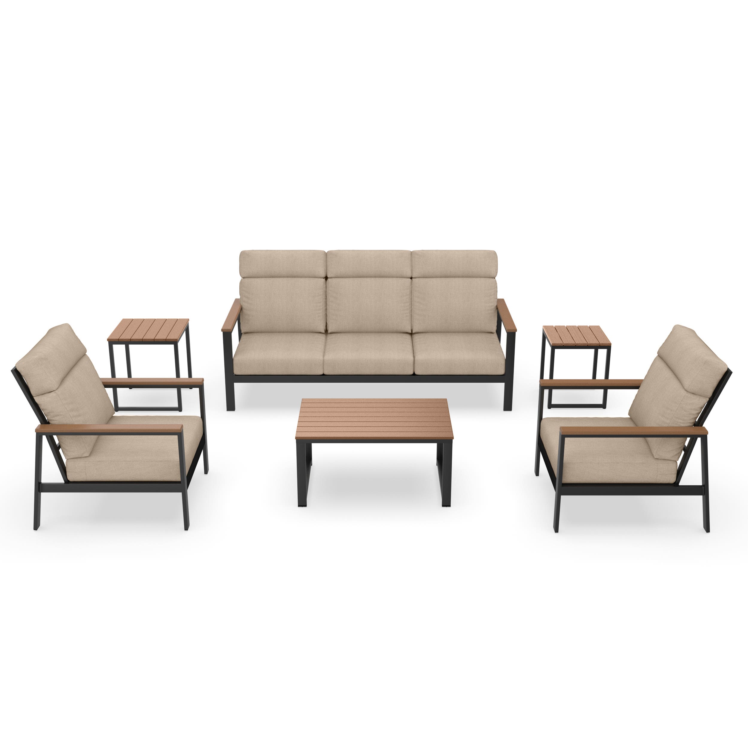 Windsor 6-Piece Seating Patio Set – High-Back Modular Lounge | PatioHQ