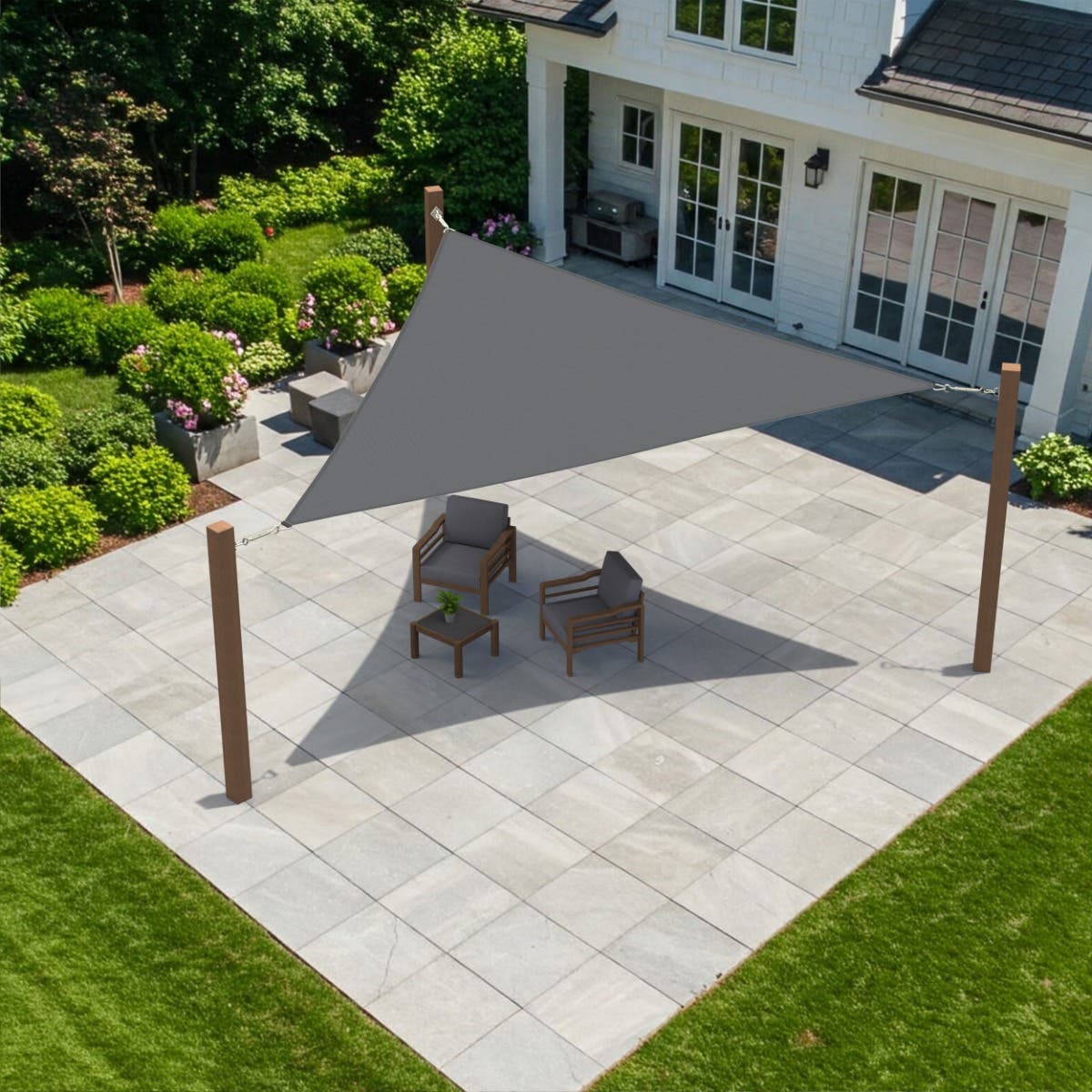 Durable 3-Sided Sun Shade Sail – UV Protection for Patios & Outdoor ...